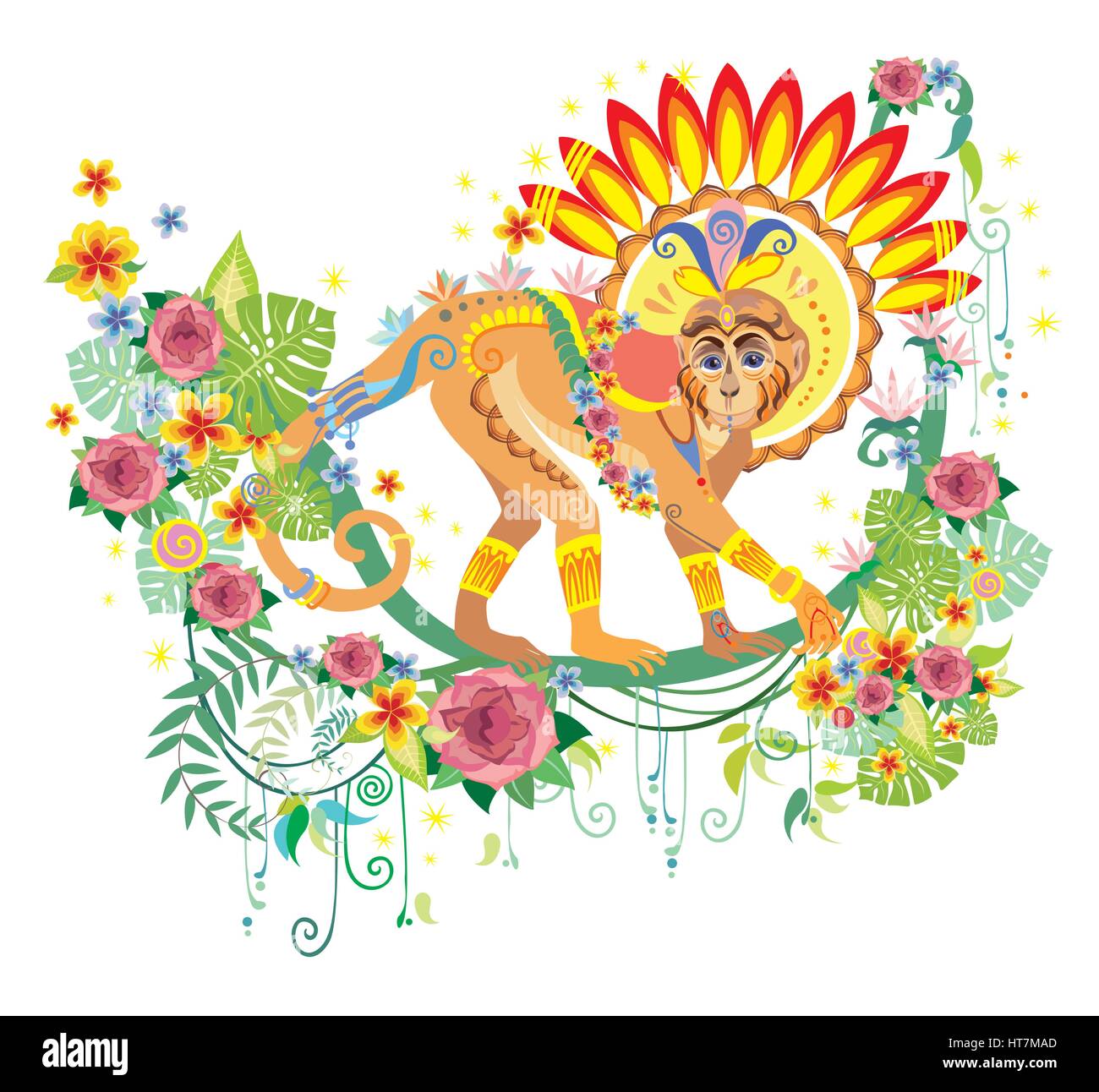 Monkey party festival Stock Vector Images - Alamy