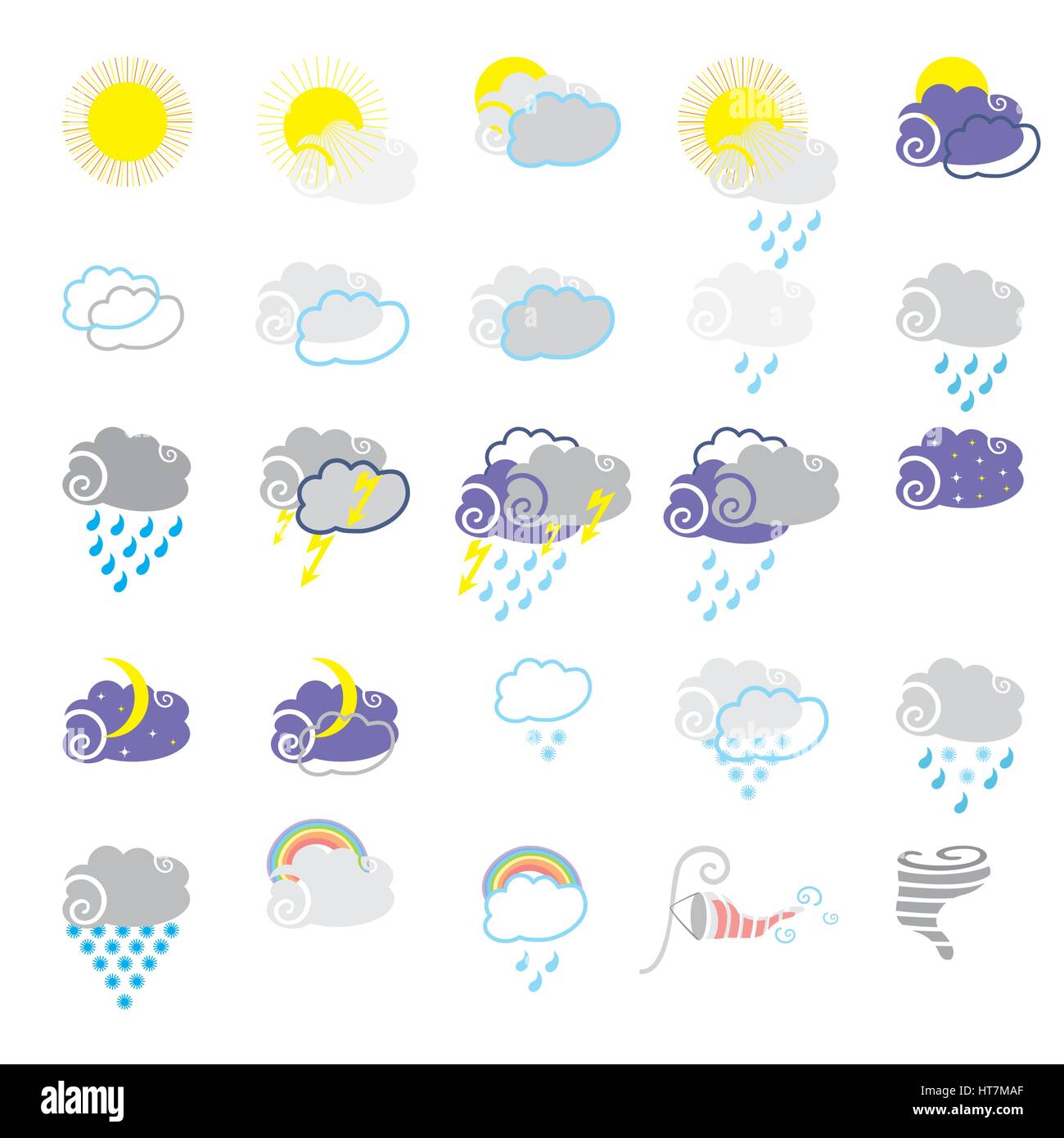 Meteorology Icons Set; Vector Illustration Stock Vector Image & Art - Alamy
