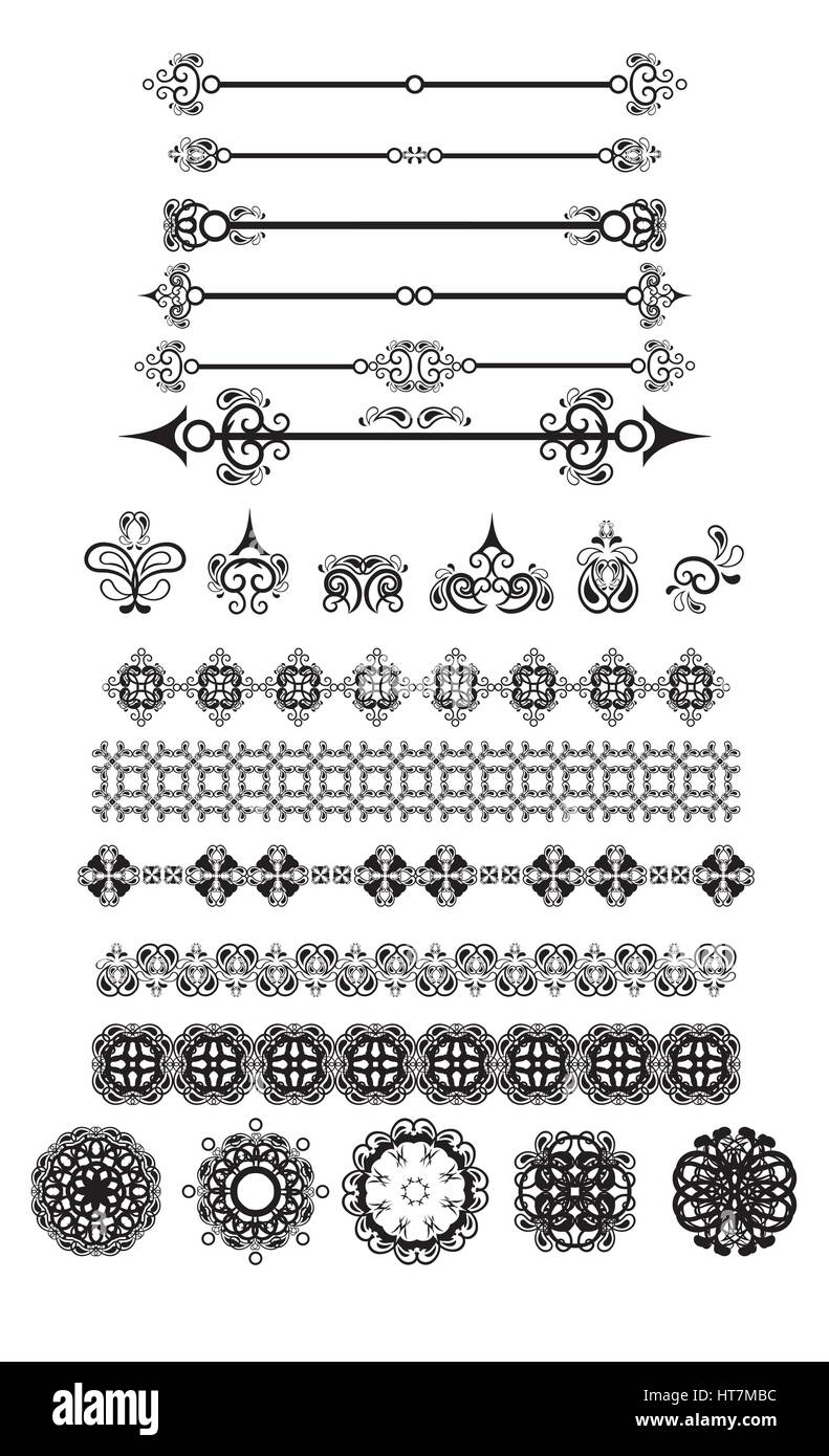 Vector set of line art decor Stock Vector Image & Art - Alamy