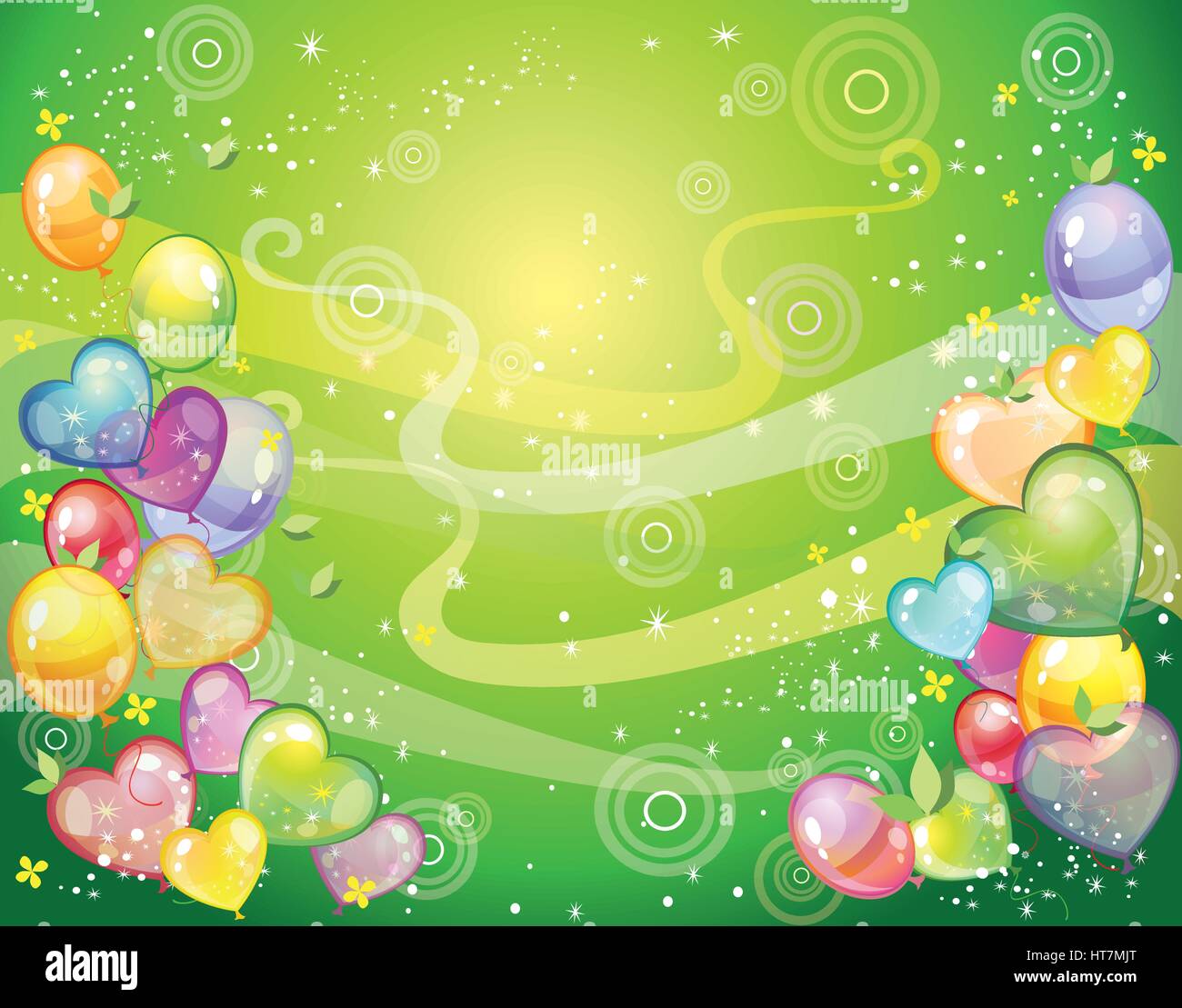 Colorful holiday background with balloons and confetti. Vector Stock ...