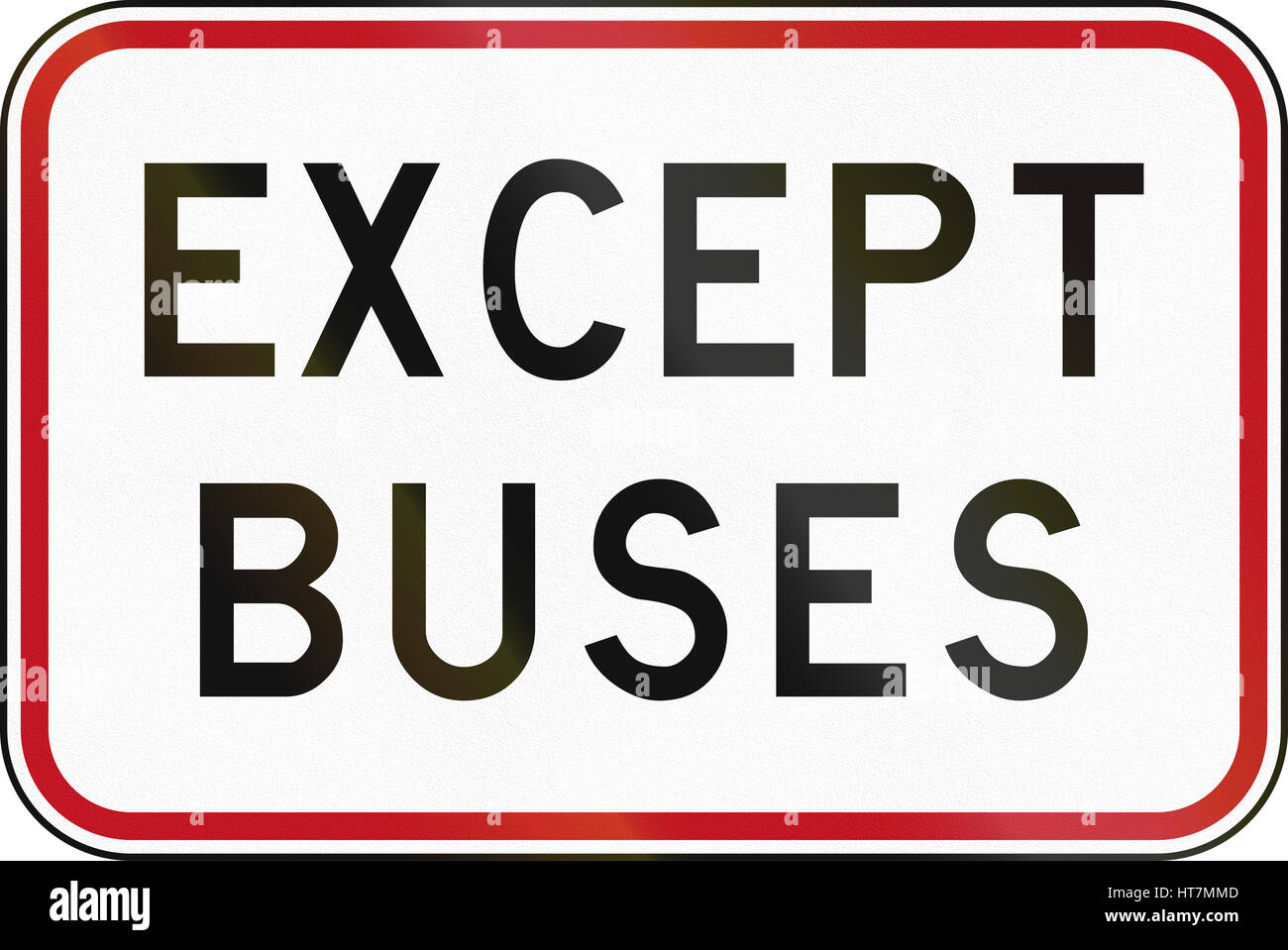 New Zealand road sign - Except buses Stock Photo - Alamy