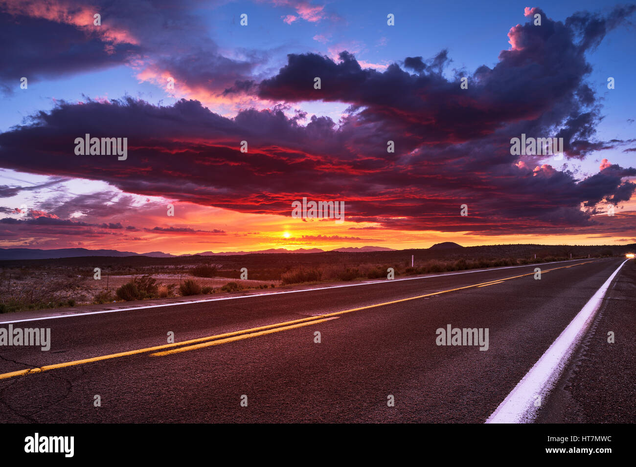 Arizona landscape at sunset Stock Photo - Alamy