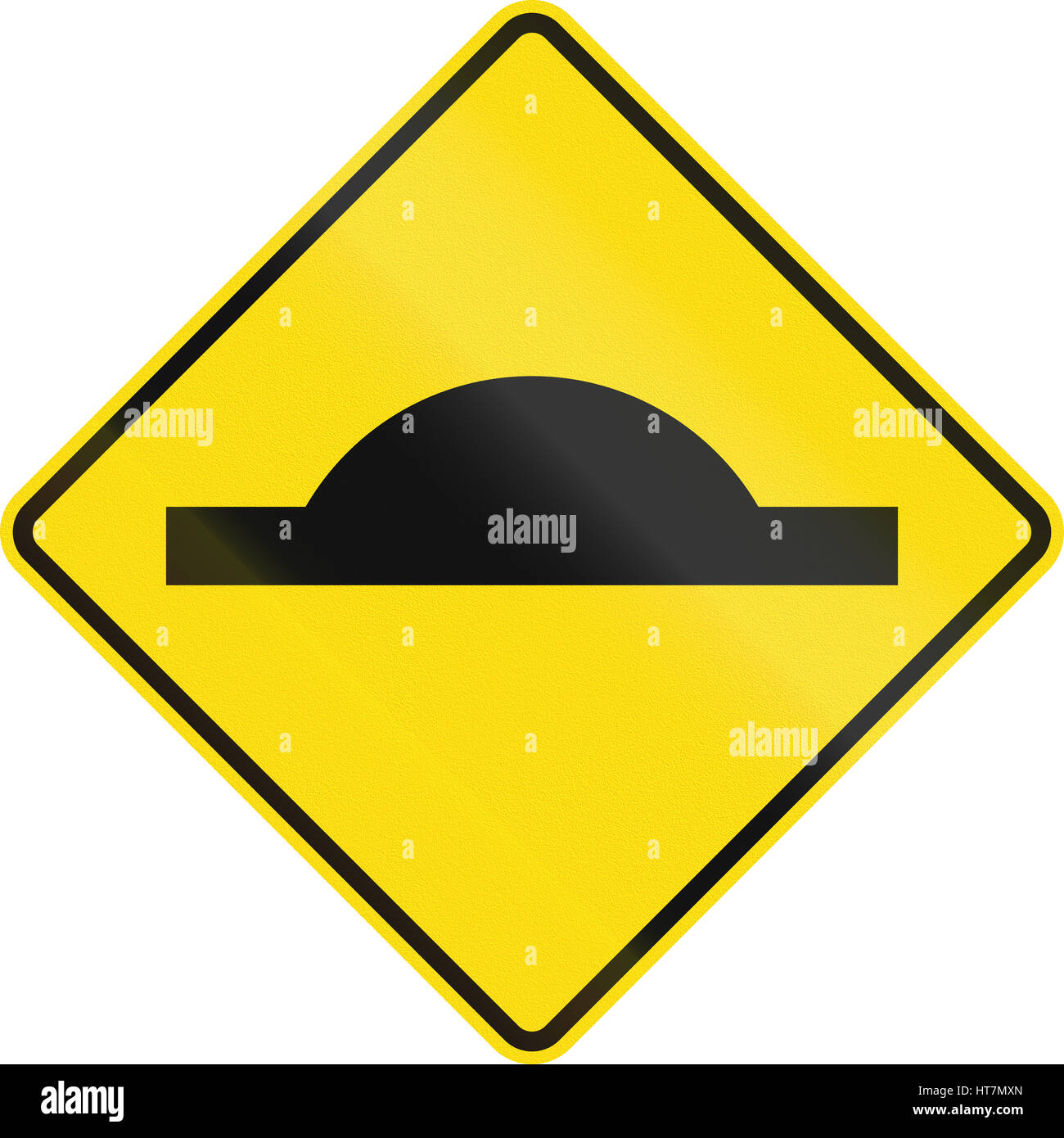 New Zealand road sign PW-39 - Bump in road Stock Photo - Alamy