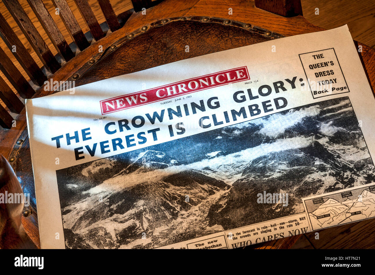 Daily Chronicle from 3rd June 1953 Mount Everest climbed on day of ...