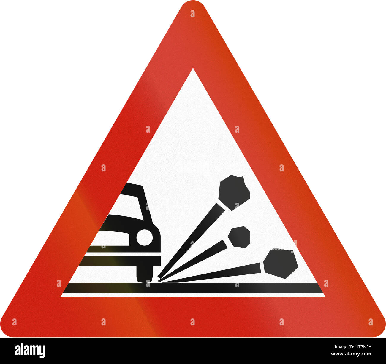 Loose Gravel Warning Sign High Resolution Stock Photography and Images ...