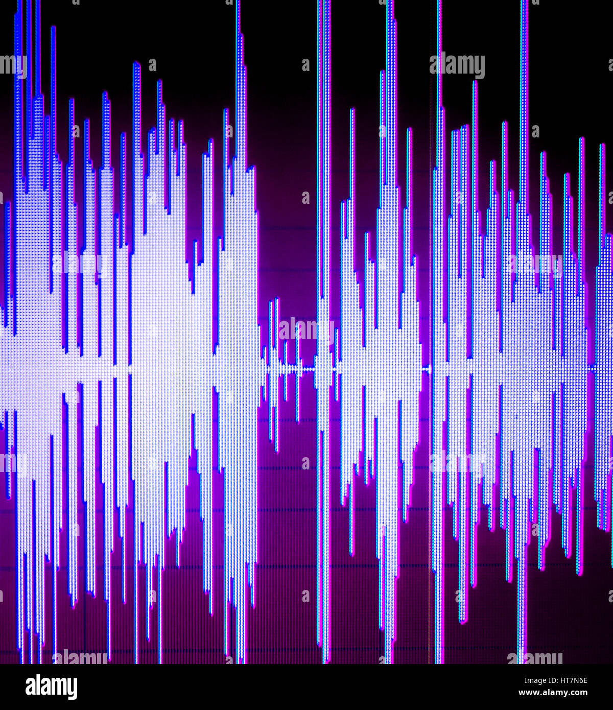 Sound recording studio audio wave on computer screen in professional ...