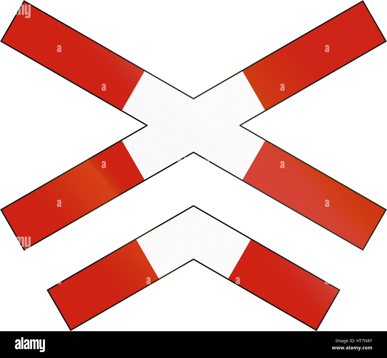 Norwegian road warning sign - Crossbuck for multi-track level crossing ...