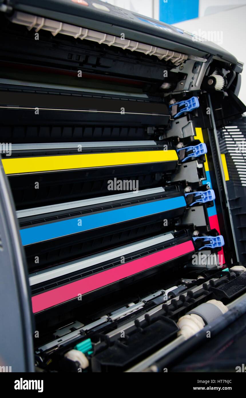 Color laser printer toners cartridges Stock Photo - Alamy