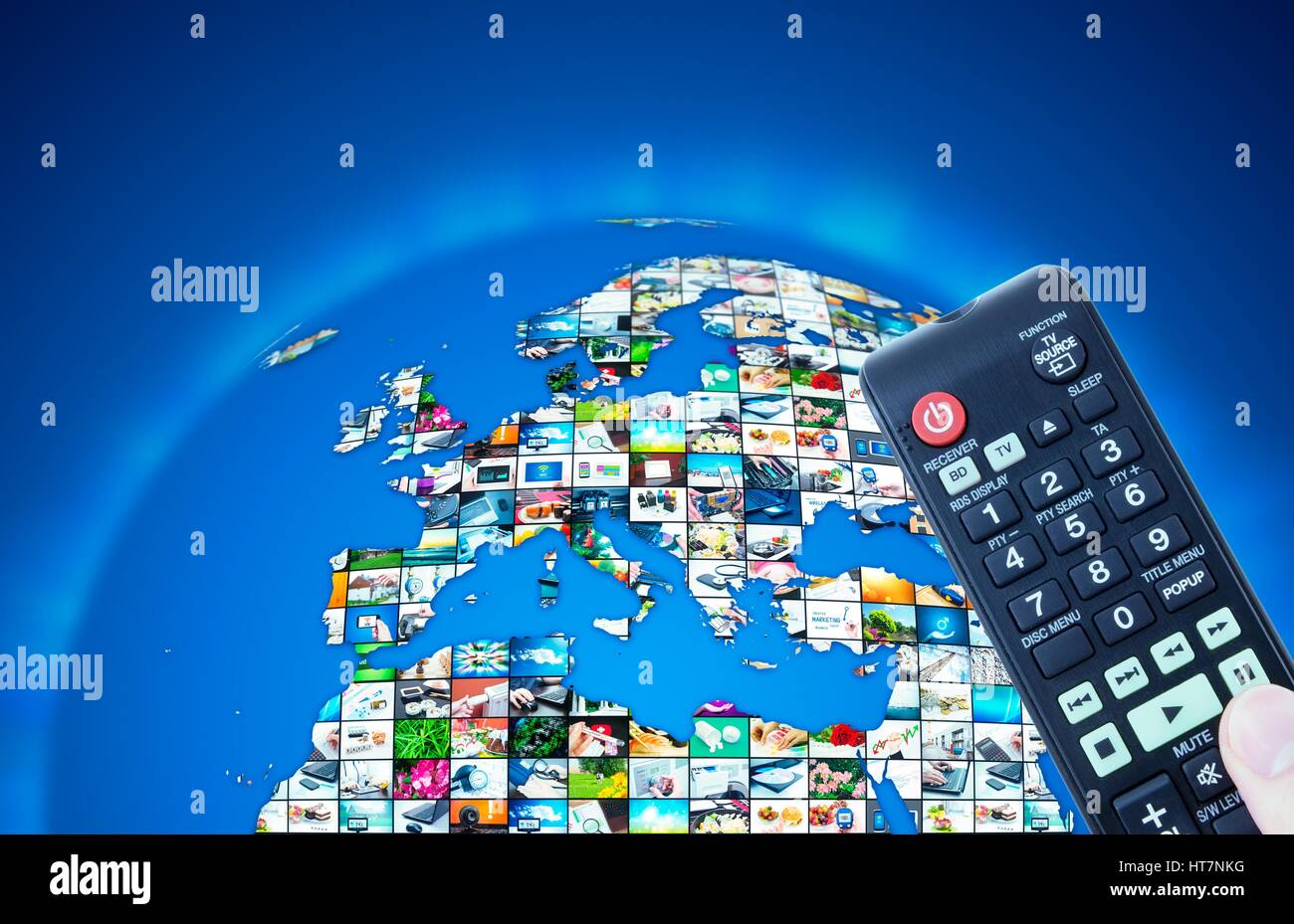 Television broadcast multimedia world map abstract composition Stock ...