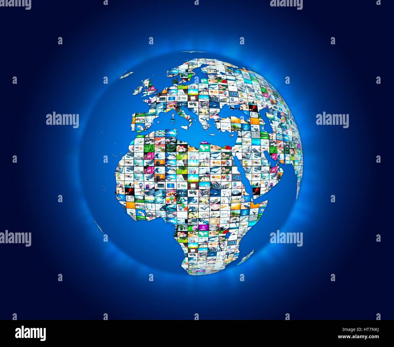 Television broadcast multimedia world map abstract composition Stock ...
