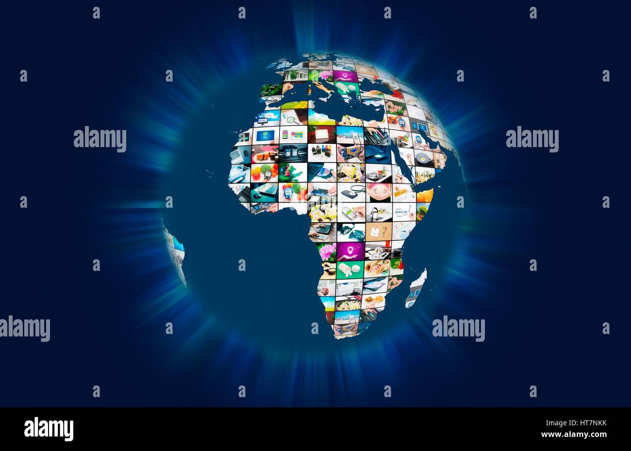 Television broadcast multimedia world globe sphere abstract composition ...