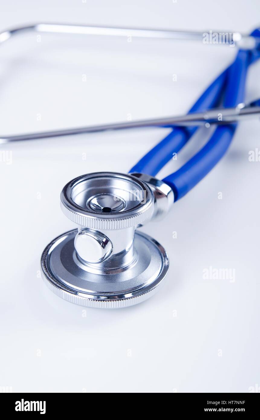 Close up of medical stethoscope isolated on white background Stock ...