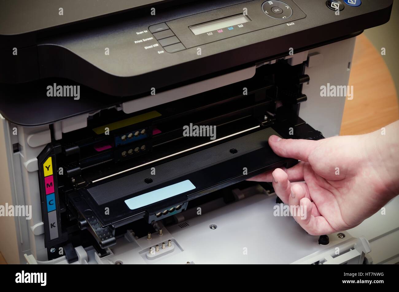 Changing laser printer toner hi-res stock photography and images - Alamy