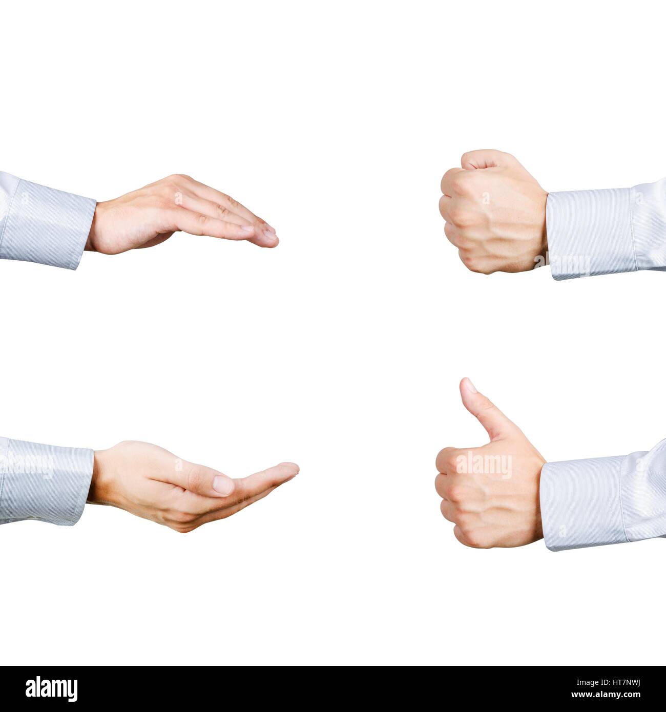 Businessman hands gesture set. Care, give, fist and thumb collection ...