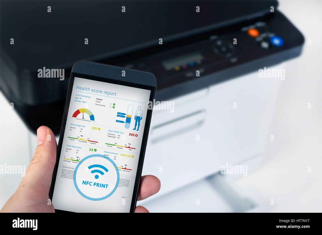 Wireless easy printing with Near Field Communication technology. NFC ...