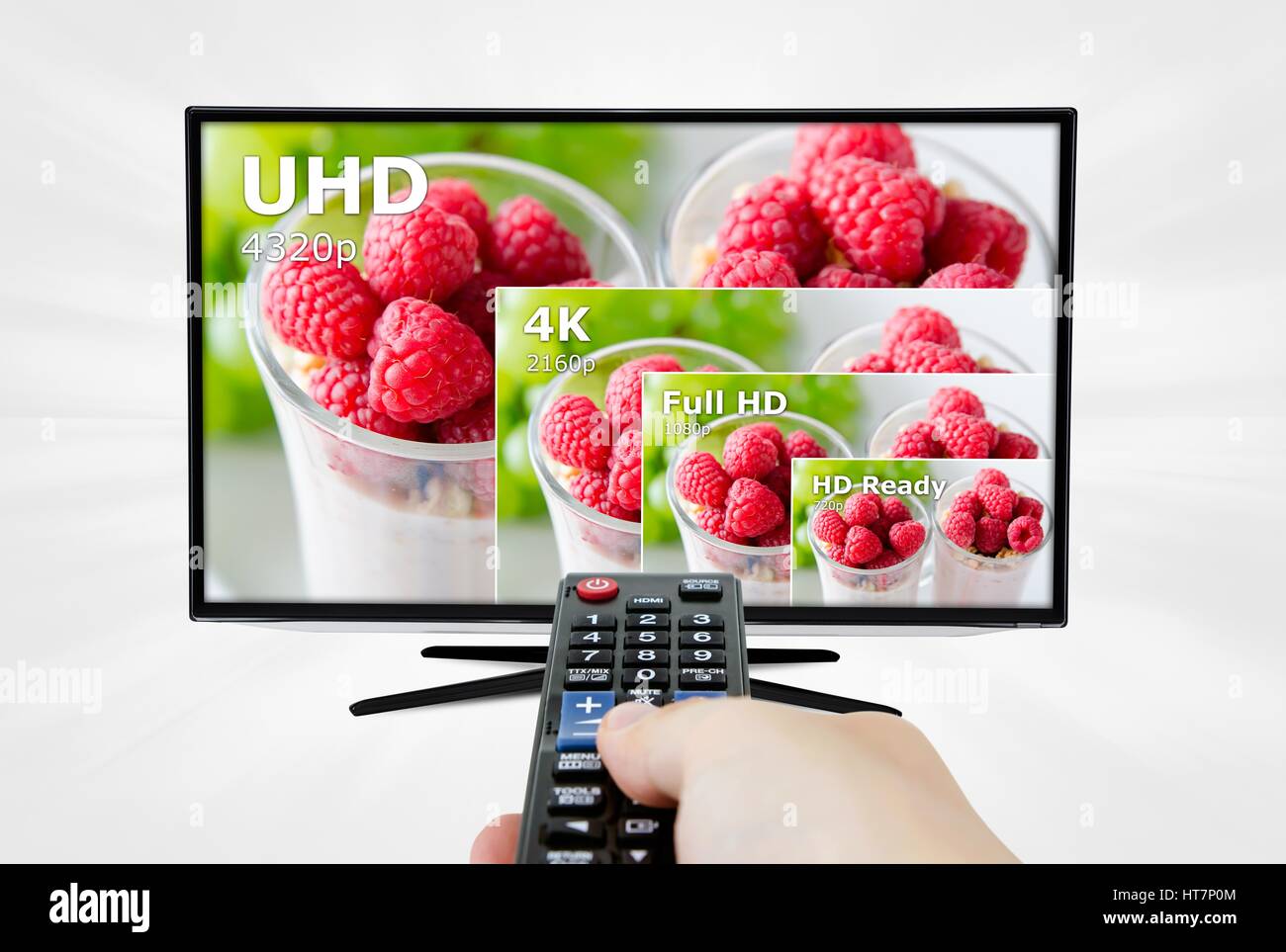 TV ultra HD. 8K 4320p television resolution technology Stock Photo - Alamy