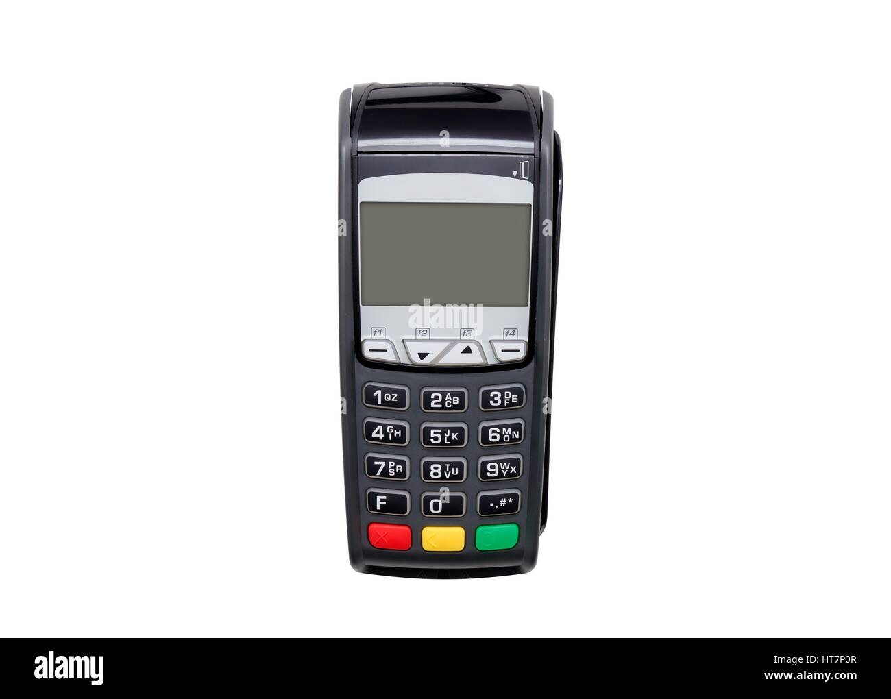 Payment terminal isolated on white. Front panel texture for your object ...