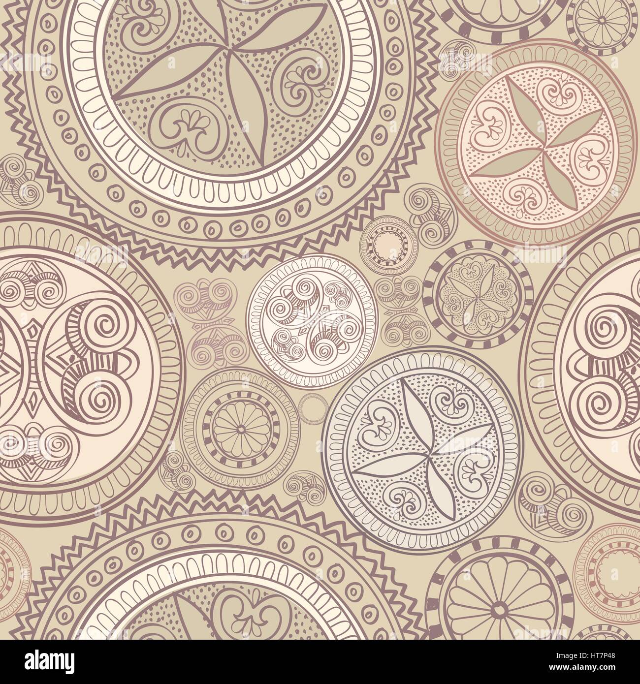 Abstract floral lacy ornament. geometric circle line oriental seamless ...