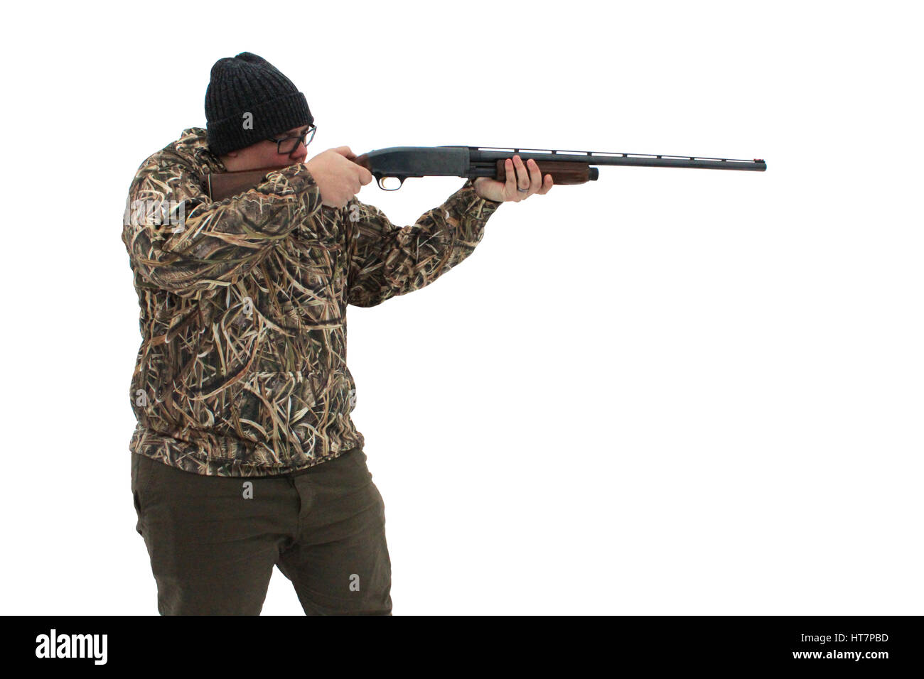 Winter hunter with background removed Stock Photo - Alamy