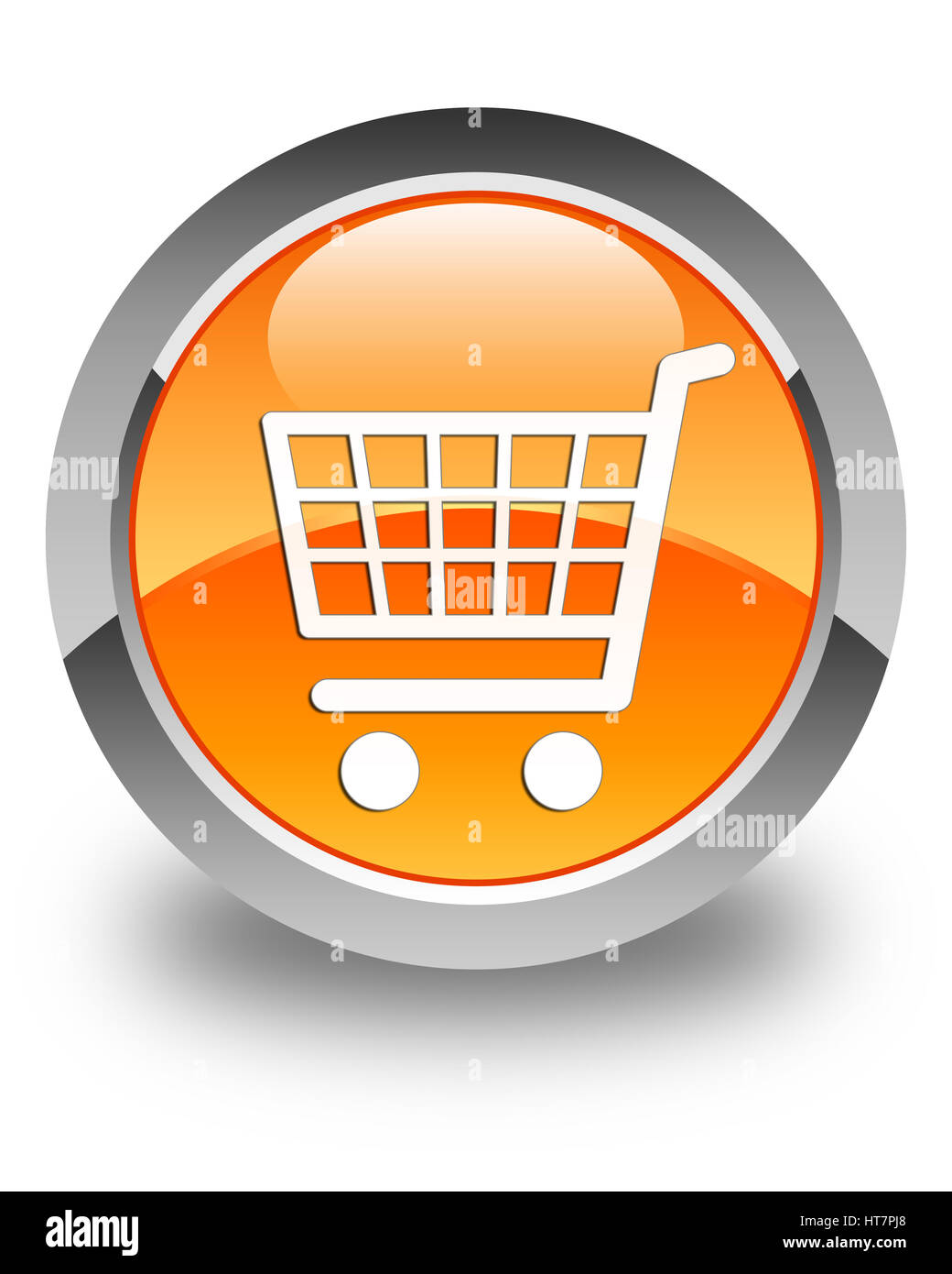 Ecommerce icon isolated on glossy orange round button abstract ...