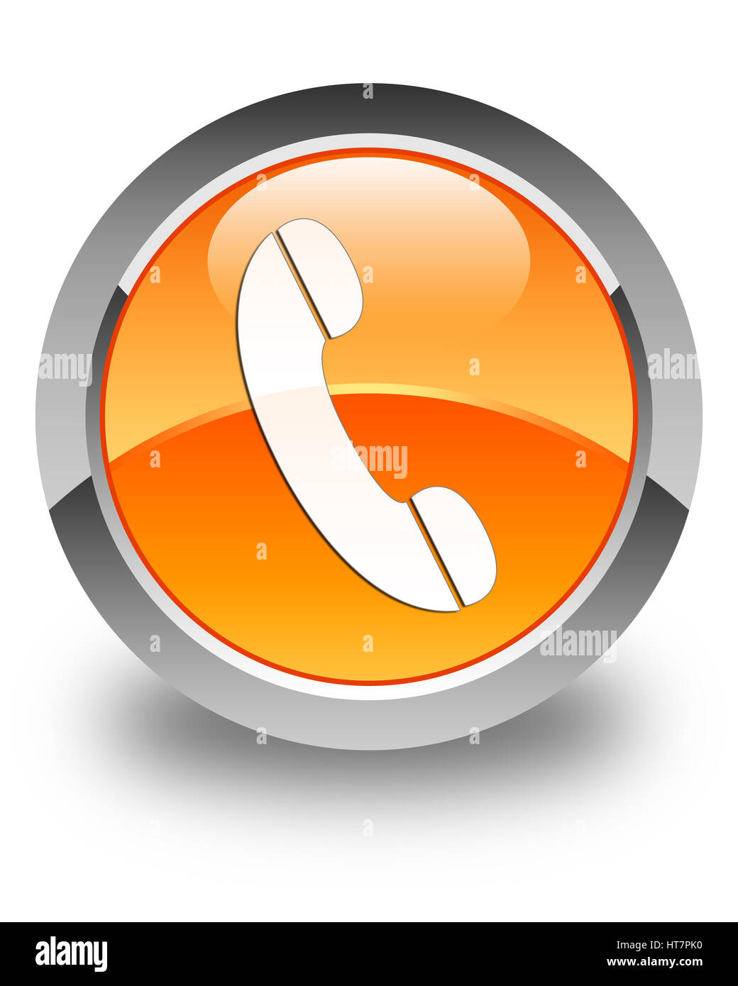 Orange Telephone Icon