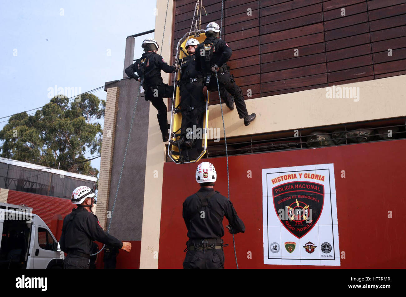 Lima, Peru. 7th Mar, 2017. Female police officers of Peru's National ...