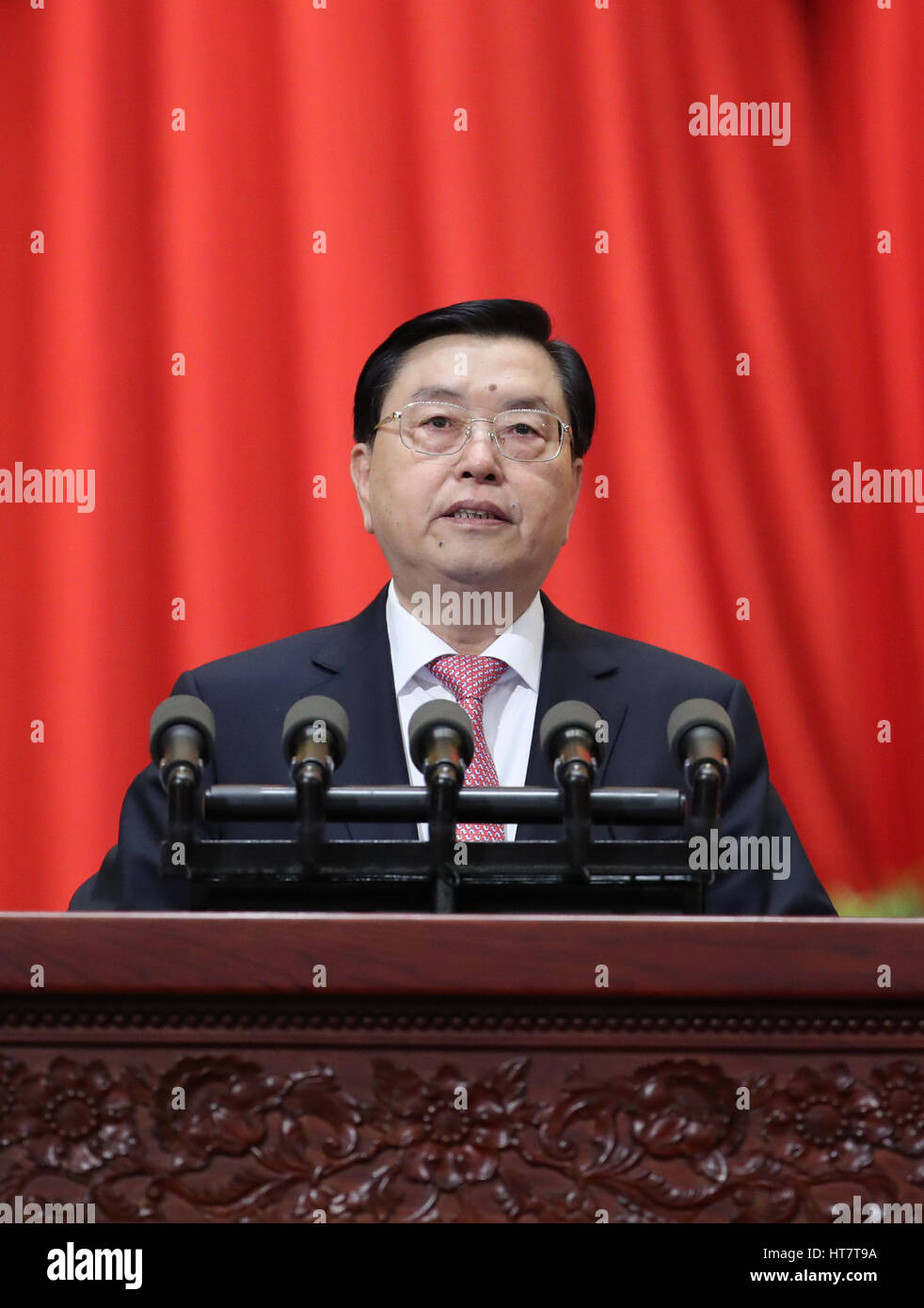 Beijing, China. 8th Mar, 2017. Zhang Dejiang, chairman of the Standing ...