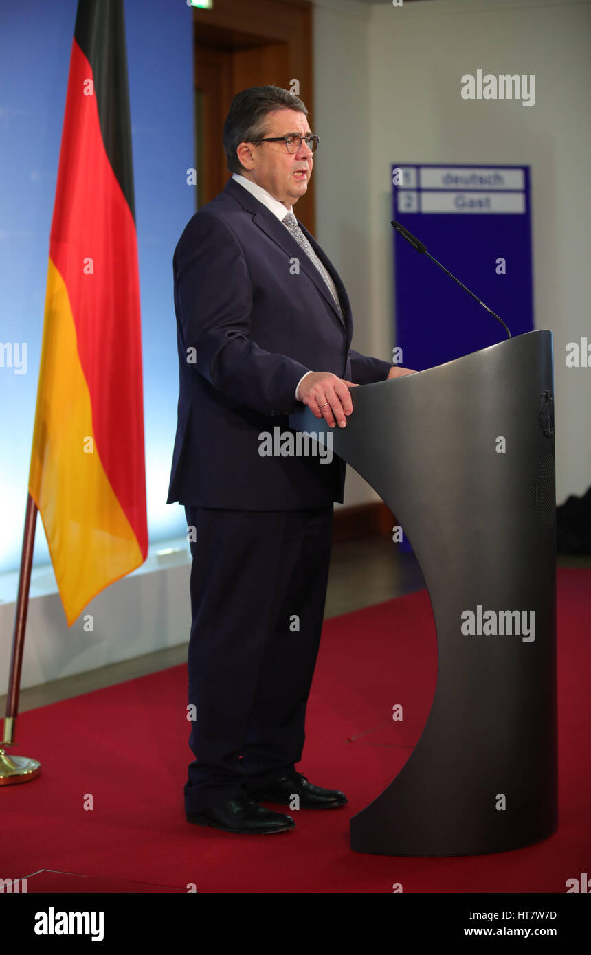 Berlin, Germany. 08th Mar, 2017. The German foreign minister Sigmar ...