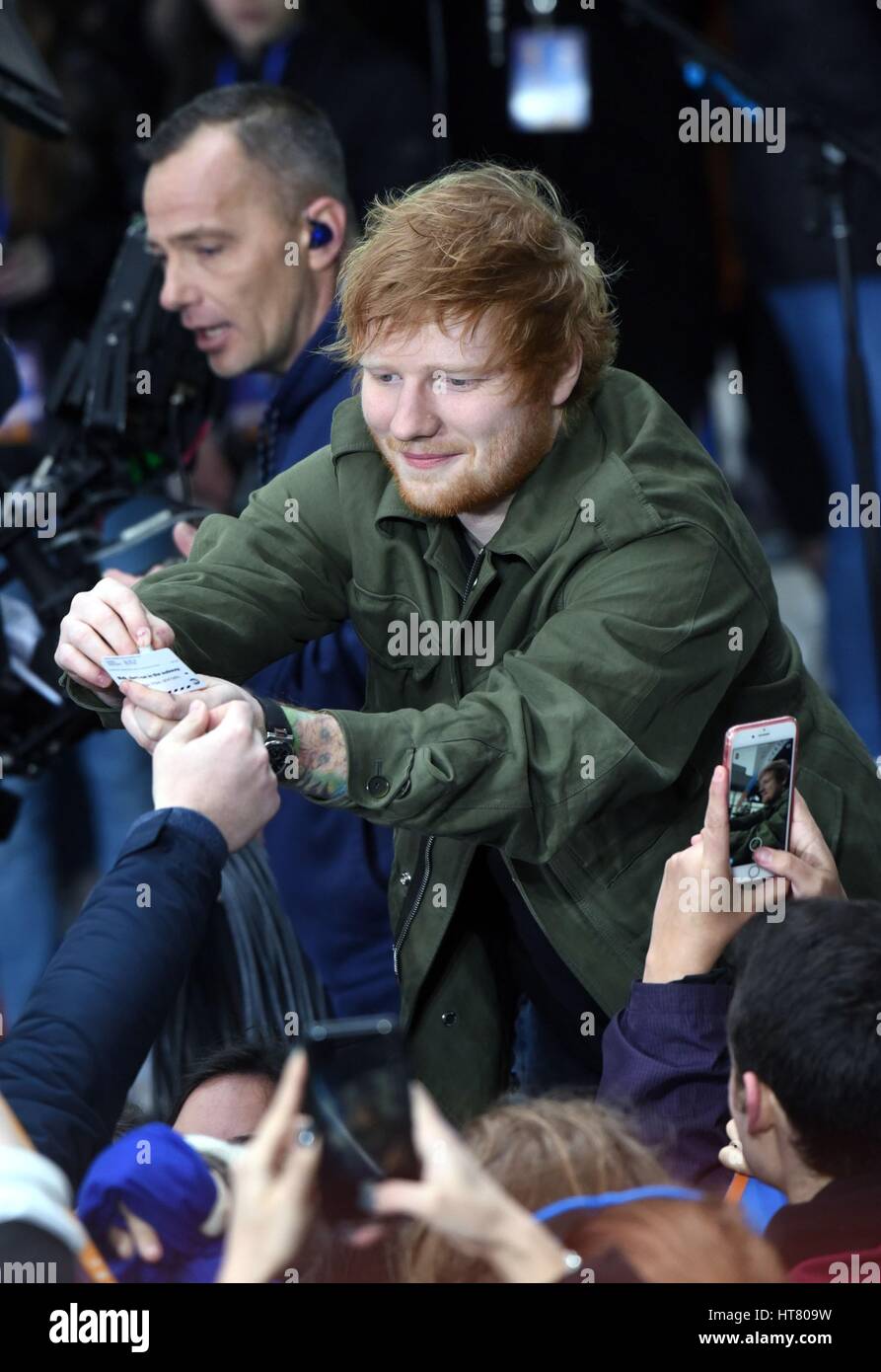 New York, NY, USA. 8th Mar, 2017. Ed Sheeran on stage for NBC Today ...