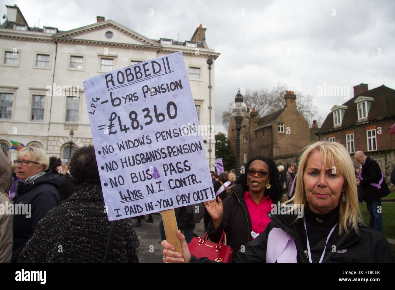 London UK. 8th March Hundreds of women from WASPI Women Against State ...