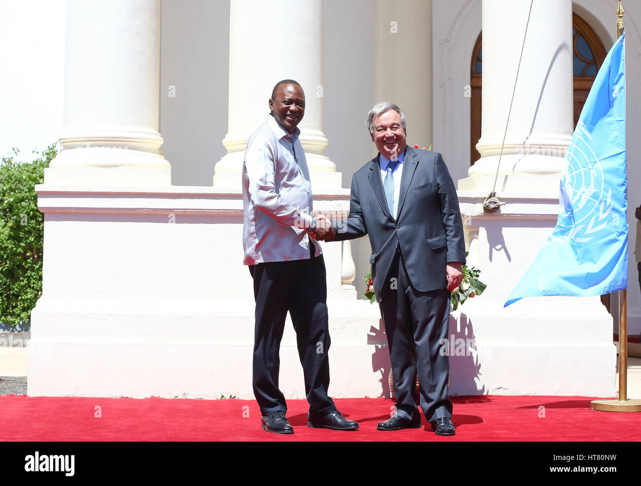 Nairobi, Kenya. 8th Mar, 2017. Kenyan President Uhuru Kenyatta (L ...