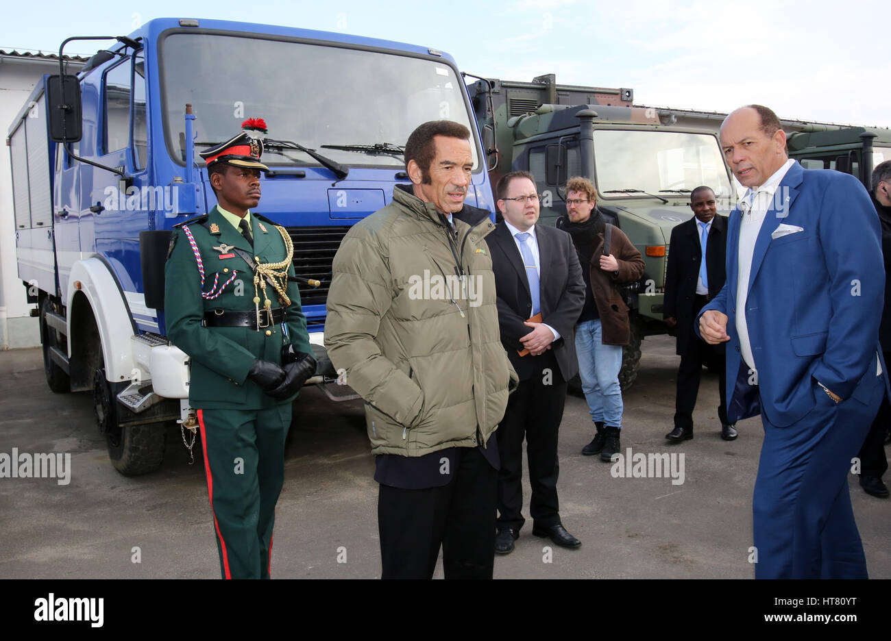 The President of Botswana, Seretse Khama Ian Khama (m), together with ...