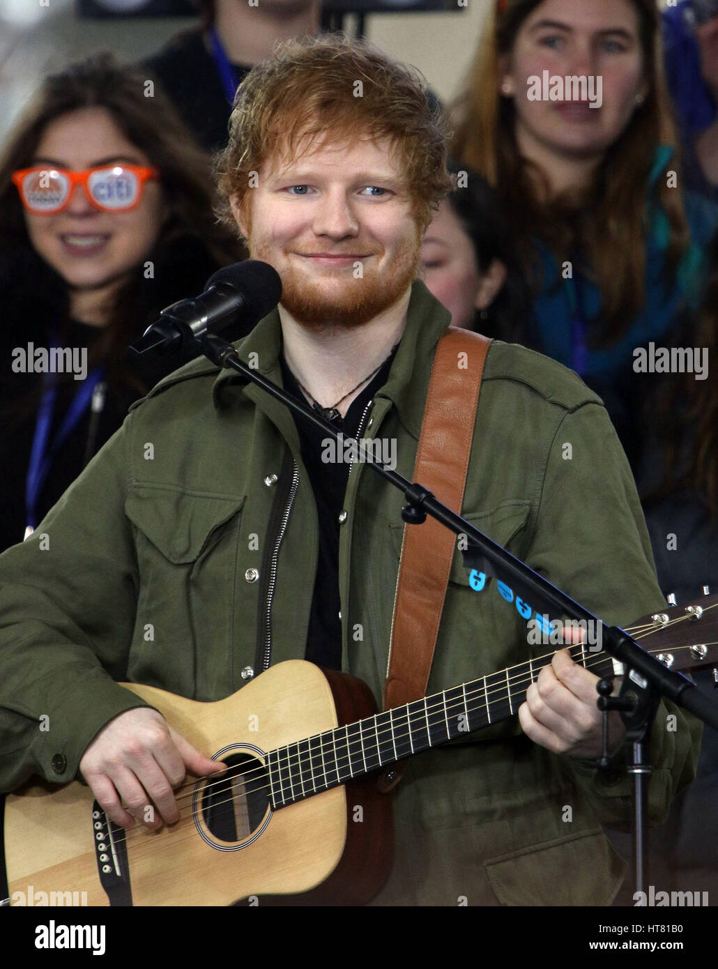 New York, New York, USA. 8th Mar, 2017. Singer ED SHEERAN performs on ...