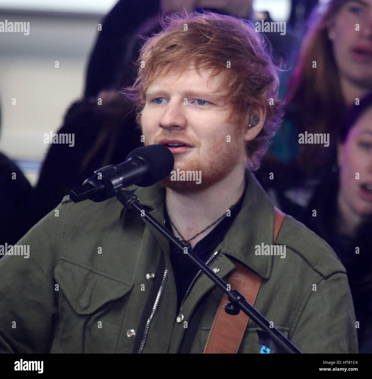 New York, New York, USA. 8th Mar, 2017. Singer ED SHEERAN performs on ...