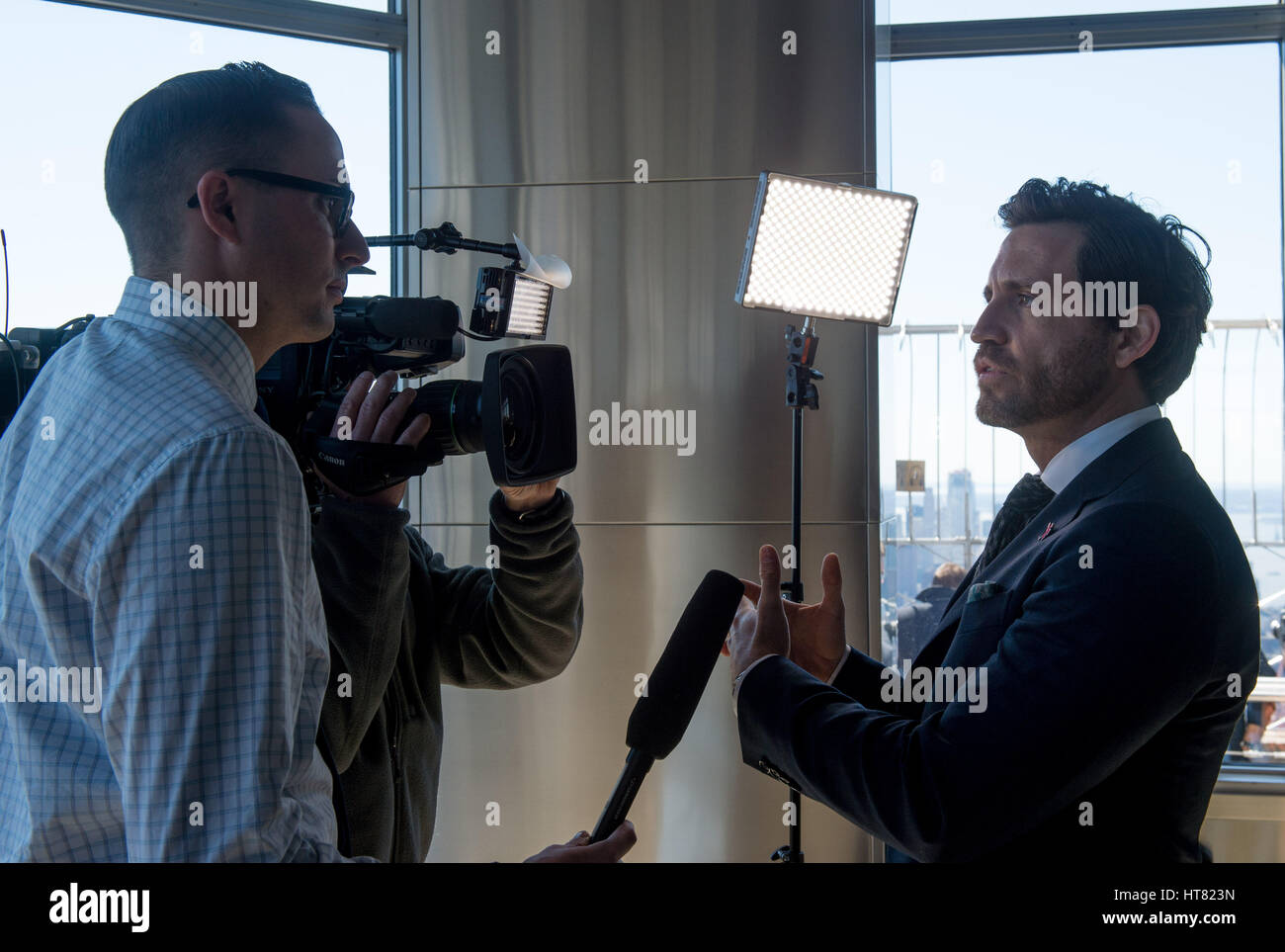 New York, New York, USA. 8th Mar, 2017. Actor EDGAR RAMIREZ speaks to ...