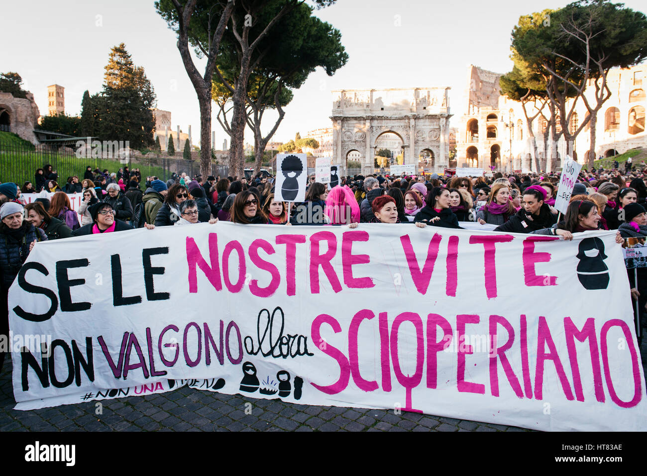 Rome, Italy. 08th Mar, 2017. Women attends at the Women's Day ...