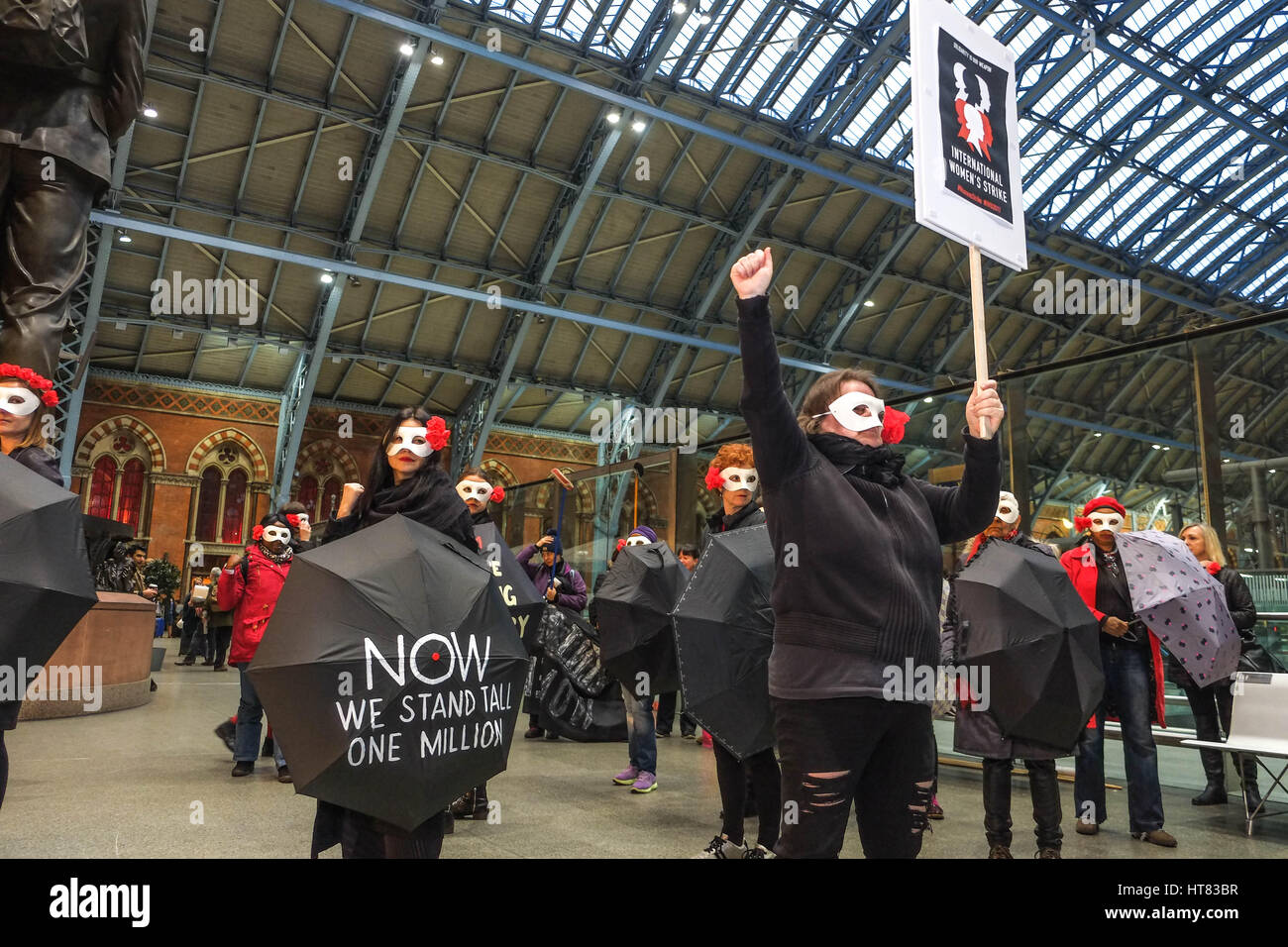 London, UK. 8th Mar, 2017. Women from protest group Women's Strike UK ...