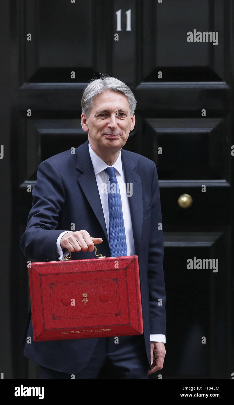 London, UK. 8th Mar, 2017. British Chancellor of the Exchequer Philip ...