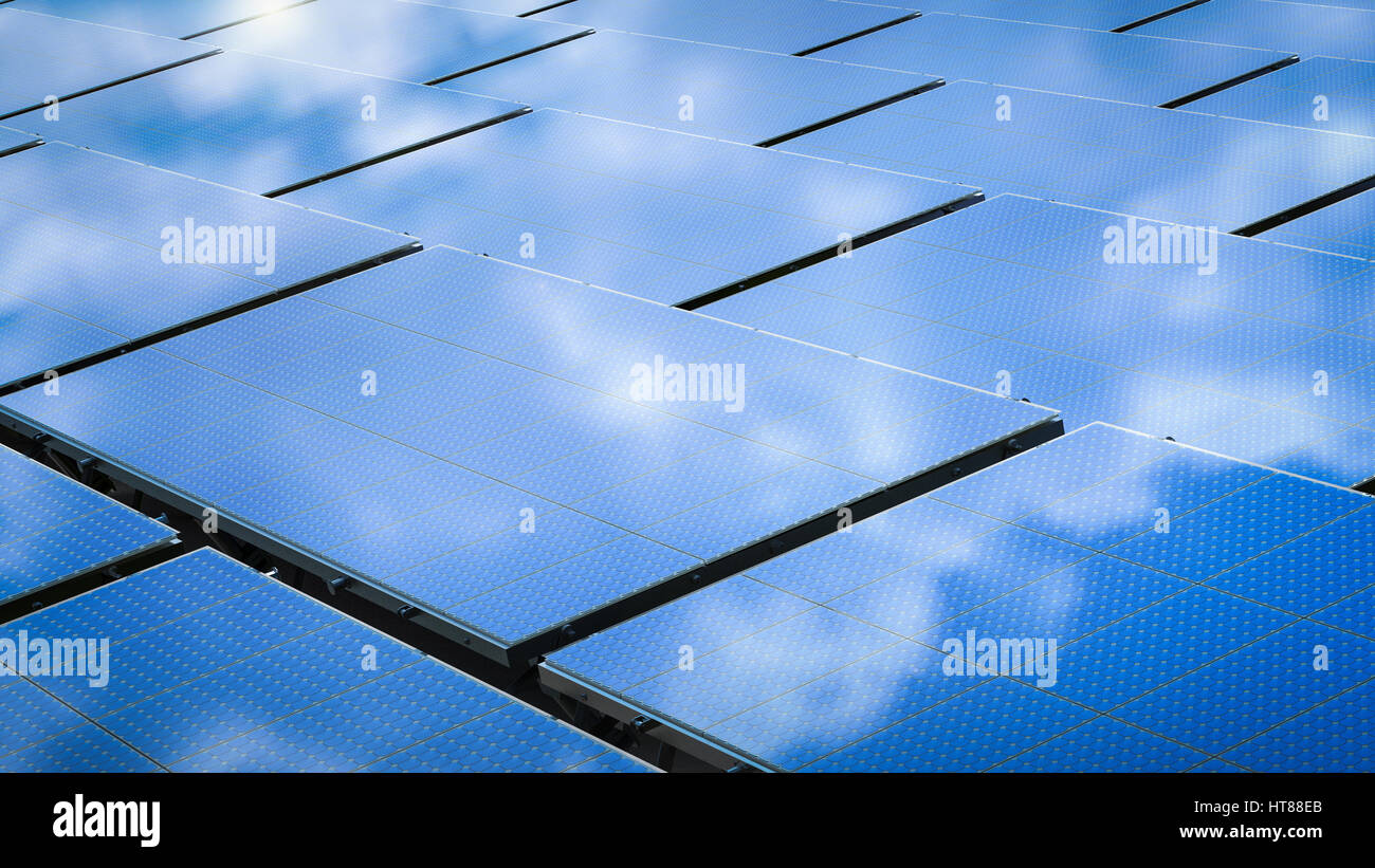3d rendering solar panel background Stock Photo - Alamy