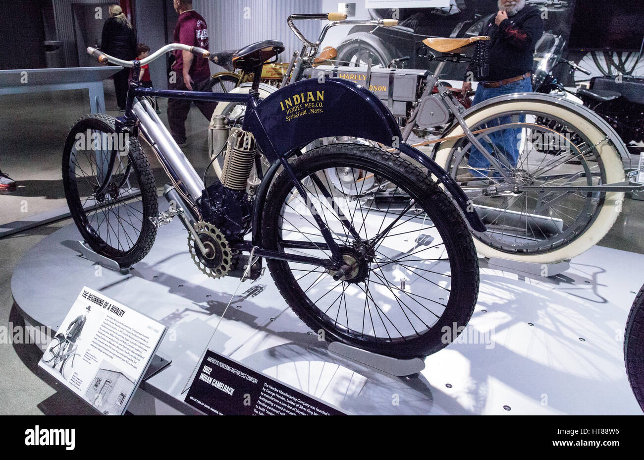Los Angeles, CA, USA — March 4, 2017: Navy blue 1902 Indian Camelback ...