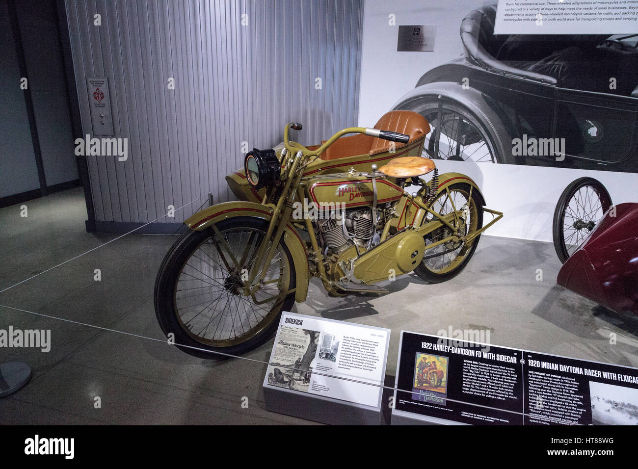 Los Angeles, CA, USA — March 4, 2017: Green 1922 Harley-Davidson FD ...