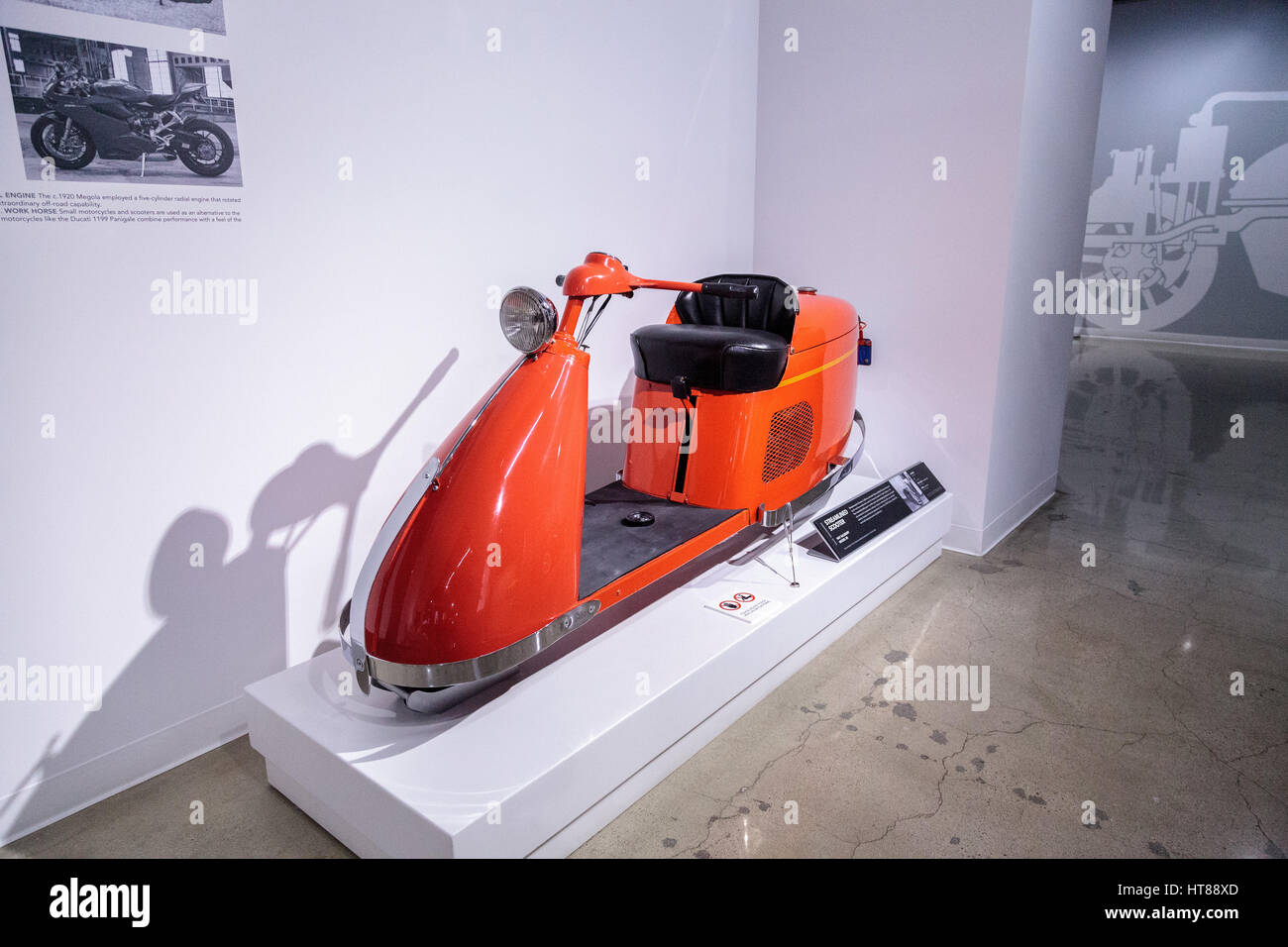 Los Angeles, CA, USA — March 4, 2017: Orange 1947 Salsbury Model 85 ...
