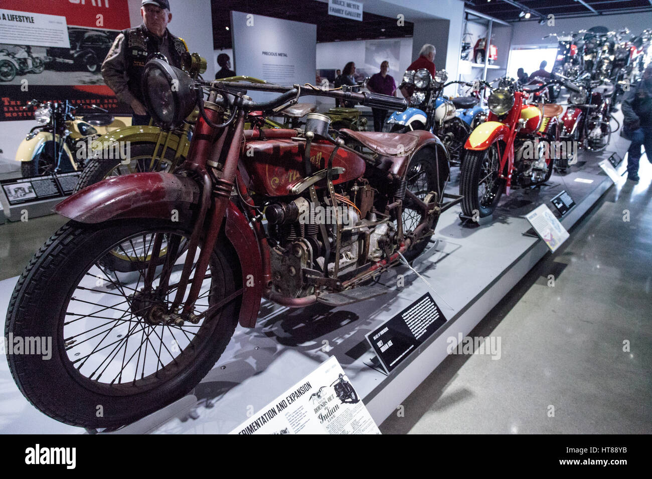Los Angeles, CA, USA — March 4, 2017: Red 1927 Indian Ace motorcycle at ...