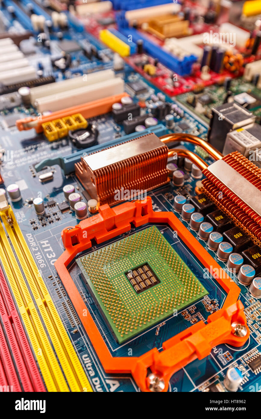 Technology background with computer processors CPU concept Stock Photo ...