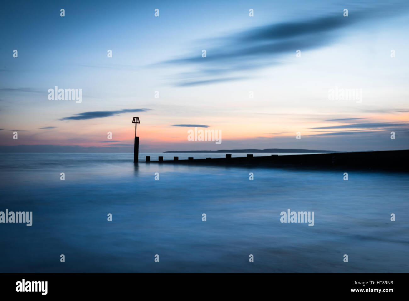 Sunset on Southbourne Beach in Dorset Stock Photo - Alamy