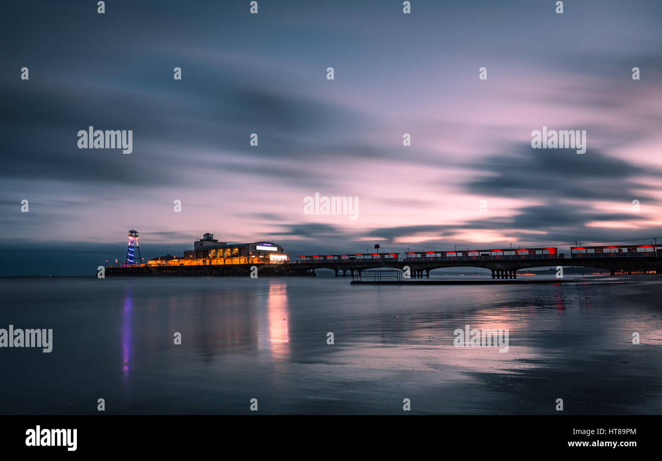 Bournemouth Pier stormy sunset Stock Photo - Alamy