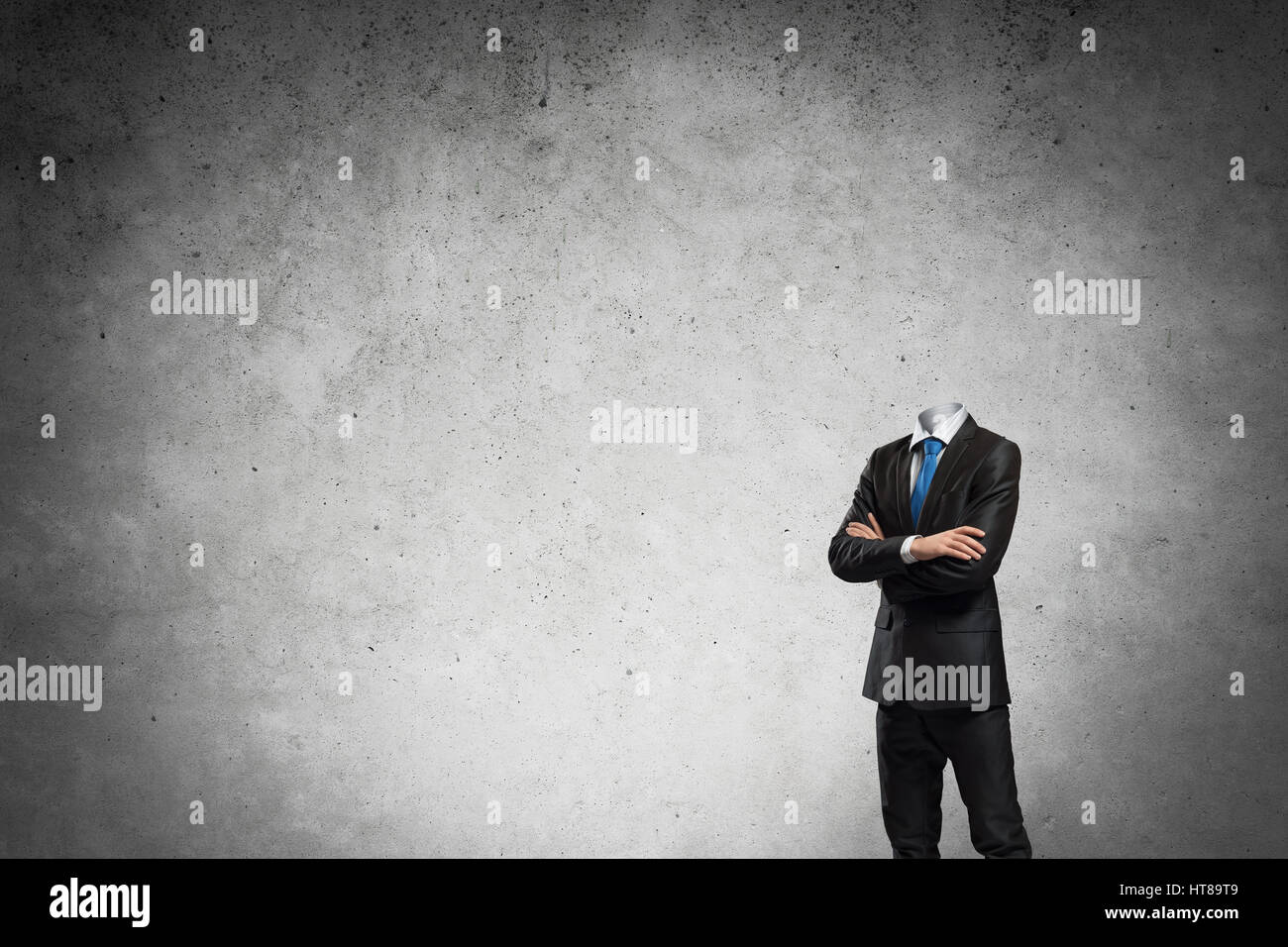 Businessman without head Stock Photo - Alamy