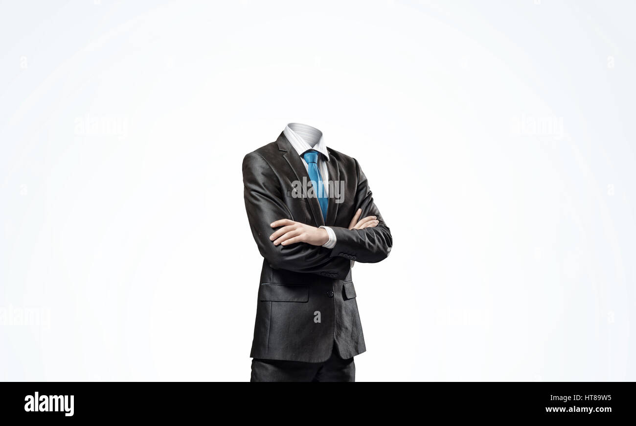 Businessman without head Stock Photo - Alamy