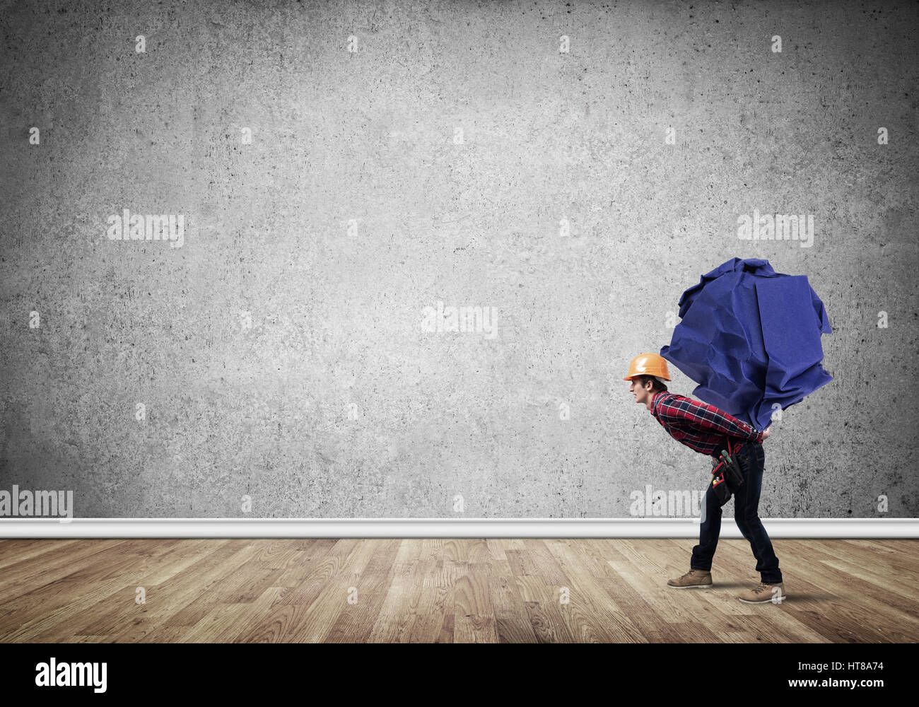 Engineer man carry load Stock Photo - Alamy