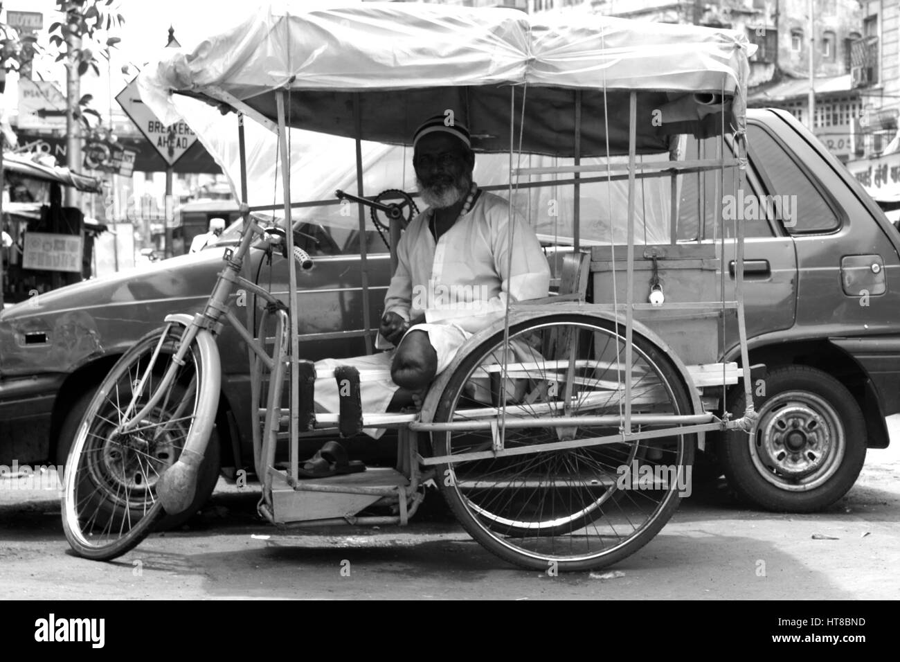 Rickshaw Black and White Stock Photos & Images - Alamy